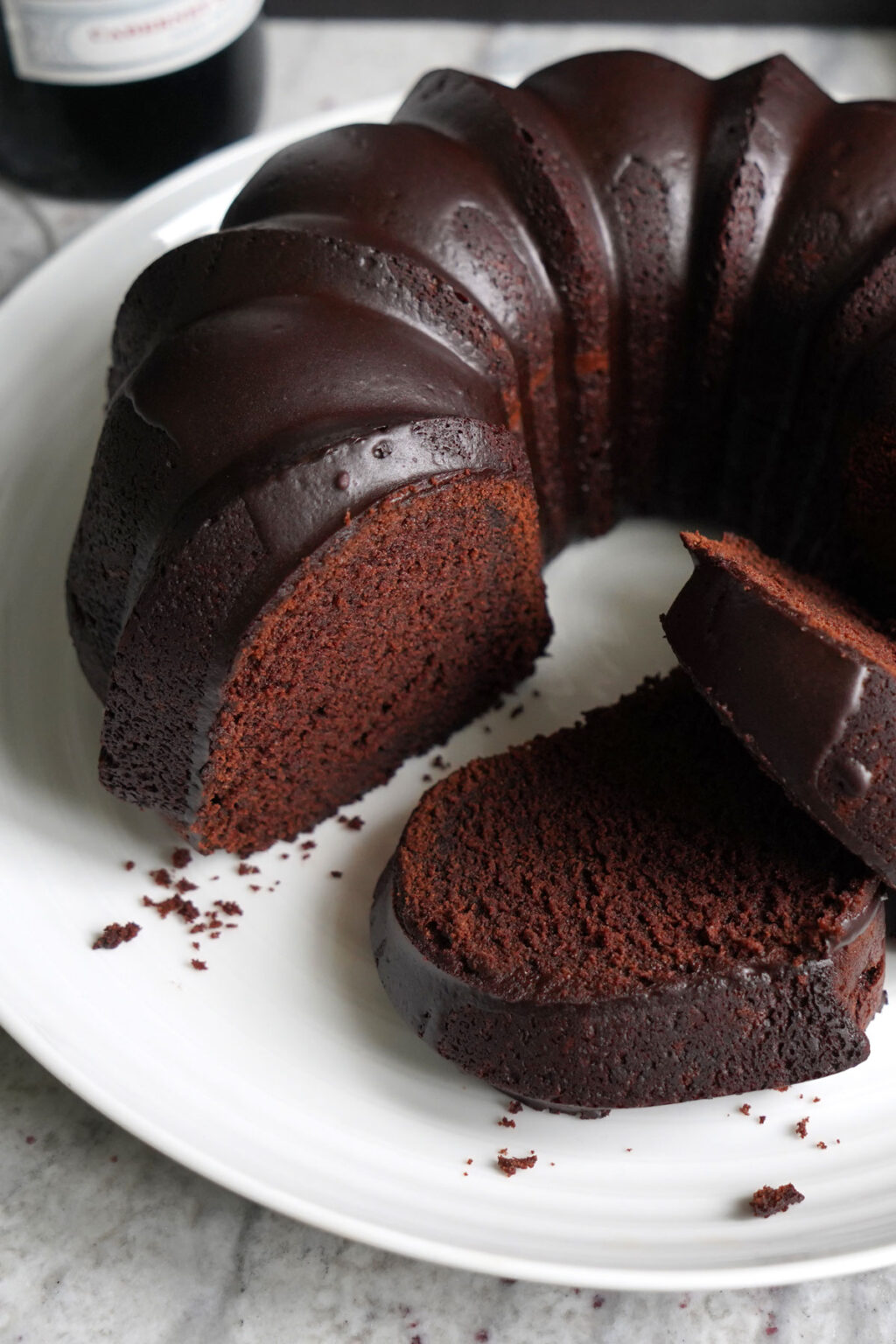 Red Wine Chocolate Cake with Red Wine Chocolate Glaze | DessArts
